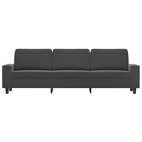 vidaXL 3-Seater Sofa Dark Gray 82.7" Microfiber Fabric