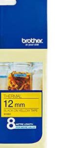 Brother Mk631 M Series Labeling Tape for P-Touch Labelers, 1/2-Inch W, Black On Yellow