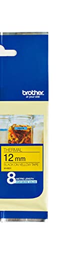 Brother Mk631 M Series Labeling Tape for P-Touch Labelers, 1/2-Inch W, Black On Yellow