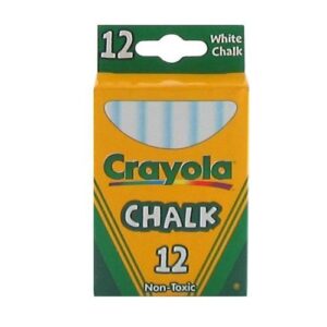 Crayola Non-Toxic White Chalk(12 ct box)and Colored Chalk(12 ct box) Bundle