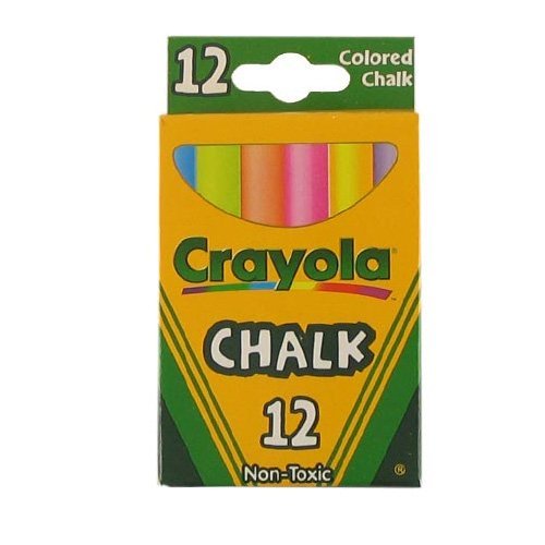 Crayola Non-Toxic White Chalk(12 ct box)and Colored Chalk(12 ct box) Bundle