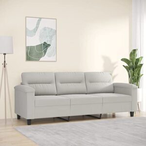 vidaxl 3-seater sofa light gray 70.9″ microfiber fabric