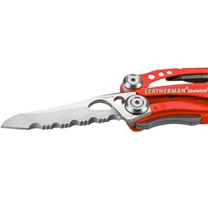 LEATHERMAN, Skeletool RX Multitool with Serrated Knife and Glass Breaker, Red