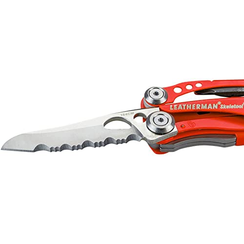 LEATHERMAN, Skeletool RX Multitool with Serrated Knife and Glass Breaker, Red