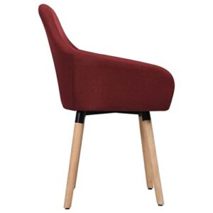 vidaXL 2X Dining Chairs Home Indoor Dining Room Kitchen Dinner Dinette Seat Seating Sitting Chair Furniture with Wood Legs Brown Fabric