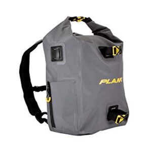 Plano Z-Series Roll-Top Waterproof Fishing Tackle Backpack, Gray Fabric, Includes 2 Clear 3700 Stowaway Utility Boxes, Fishing Backpack with Tackle Boxes