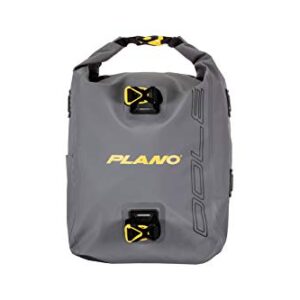 Plano Z-Series Roll-Top Waterproof Fishing Tackle Backpack, Gray Fabric, Includes 2 Clear 3700 Stowaway Utility Boxes, Fishing Backpack with Tackle Boxes