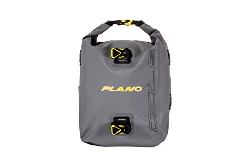 Plano Z-Series Roll-Top Waterproof Fishing Tackle Backpack, Gray Fabric, Includes 2 Clear 3700 Stowaway Utility Boxes, Fishing Backpack with Tackle Boxes