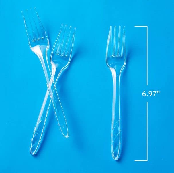 Member''s Mark Premium quality, Durable and Heavyweight Clear Plastic(Spoons,Forks or Knives) (300 Count.) (Forks)