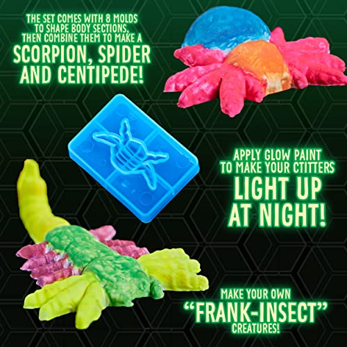 Crayola Glow in The Dark Clay Art Kit with Paints, Bug Molds, Gift for Kids, Ages 7, 8, 9, 10