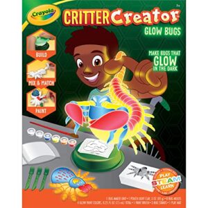 Crayola Glow in The Dark Clay Art Kit with Paints, Bug Molds, Gift for Kids, Ages 7, 8, 9, 10