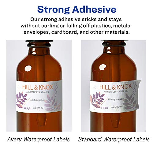 Avery Durable Waterproof Rectangle Labels with Sure Feed, 1-1/3" x 4", 1,400 Oil and Tear-Resistant Waterproof Labels, Laser/Pigment-Based Inkjet Printable Labels