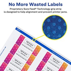 Avery Durable Waterproof Rectangle Labels with Sure Feed, 1-1/3" x 4", 1,400 Oil and Tear-Resistant Waterproof Labels, Laser/Pigment-Based Inkjet Printable Labels