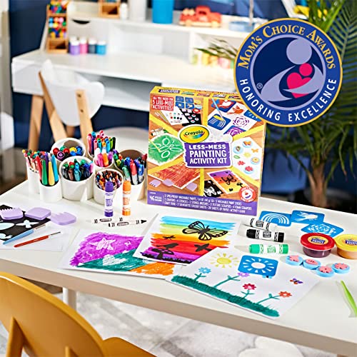 Crayola Less Mess Painting Activity Kit (46pcs), Kids Art Set, Washable Kids Paints, Gifts for Kids, Ages 4+