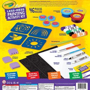 Crayola Less Mess Painting Activity Kit (46pcs), Kids Art Set, Washable Kids Paints, Gifts for Kids, Ages 4+