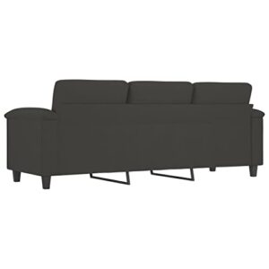 vidaXL 3-Seater Sofa Dark Gray 70.9" Microfiber Fabric