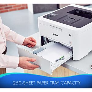 Brother HL-L32 30CDW Compact Digital Color Laser Printer, LCD, 25ppm, 250-sheet, with Wireless and Duplex Printing, Durlyfish USB Printer Cable