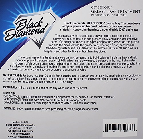 Black Diamond Stoneworks GET SERIOUS Grease Trap Treatment and Odor Control 1-G AND Restaurant Bio-Deodorizing Floor Cleaner Heavy Duty Commercial Concentrated Enzyme Degreaser, Odor Eliminator 1-G