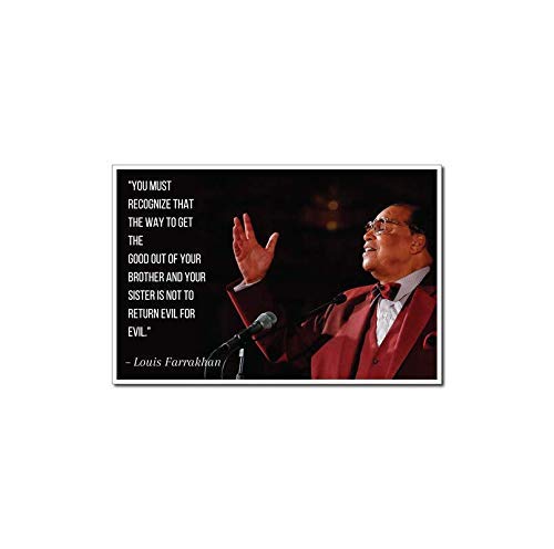 Louis Farrakhan Poster Quote "You must recognize that the way to get the good out of your brother and your sister" Motivational Educational Inspirational 12-Inches by 18-Inches Print Wall Art CAP00083