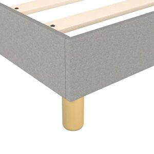 vidaXL Box Spring Bed with Mattress Home Bedroom Mattress Pad Single Bed Frame Base Foam Topper Furniture Light Gray 39.4"x79.9" Twin XL Fabric