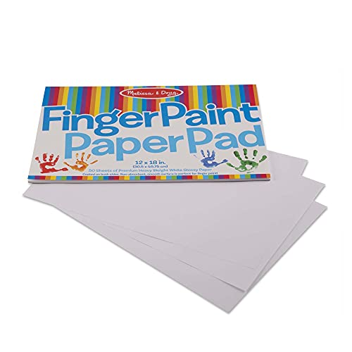 Melissa & Doug Finger Paint Paper Pad (12 x 18 inches) - 50 Sheets, 2-Pack - Kids Art Supplies, Fingerpaint Paper For Toddlers And Kids