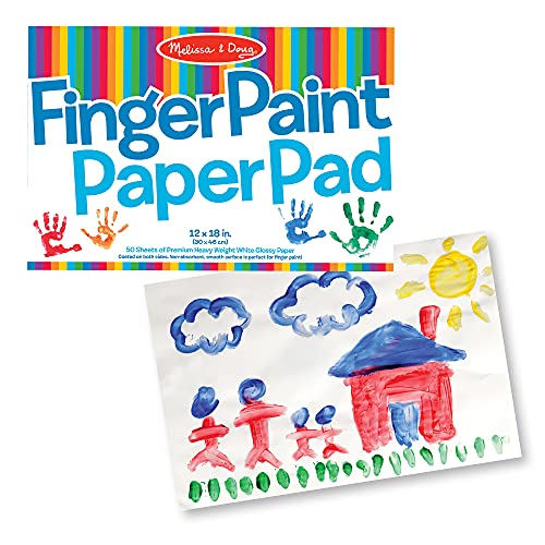 Melissa & Doug Finger Paint Paper Pad (12 x 18 inches) - 50 Sheets, 2-Pack - Kids Art Supplies, Fingerpaint Paper For Toddlers And Kids