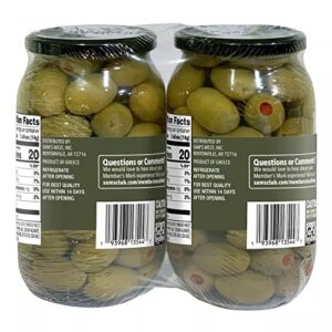 Member's Mark Queen Olives stuffed with Minced Pimiento, 21 Ounce (Pack of 2)