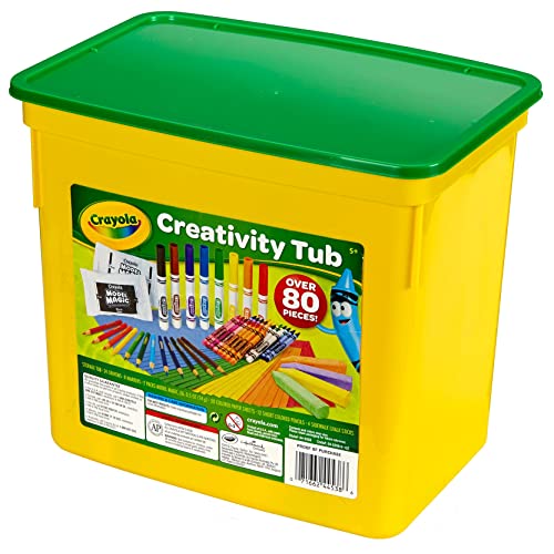 Crayola Creativity Tub, Arts and Crafts, Over 80 Tools, Crayons & Markers, Gifts for Kids