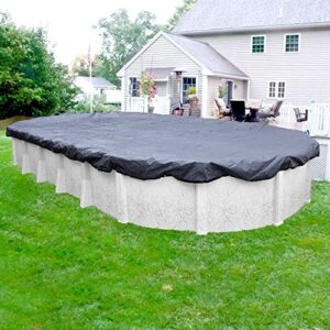 Pool Mate 341840-4-PM Commercial-Grade Winter Oval Above-Ground Pool Cover, 18 x 40-ft, Slate Blue