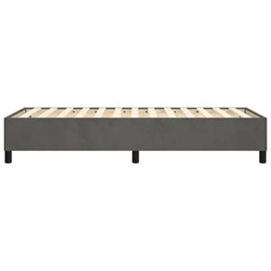 vidaXL Box Spring Bed Frame Home Indoor Bed Accessory Bedroom Upholstered Single Bed Base Furniture Dark Gray 39.4"x79.9" Twin XL Velvet