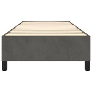 vidaXL Box Spring Bed Frame Home Indoor Bed Accessory Bedroom Upholstered Single Bed Base Furniture Dark Gray 39.4"x79.9" Twin XL Velvet