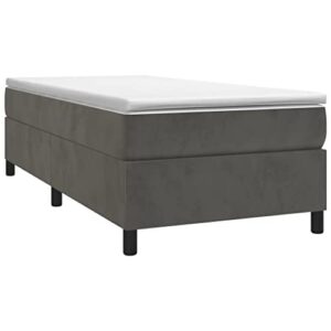 vidaXL Box Spring Bed Frame Home Indoor Bed Accessory Bedroom Upholstered Single Bed Base Furniture Dark Gray 39.4"x79.9" Twin XL Velvet