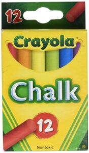 crayola chalk, assorted colors, 12 sticks per box