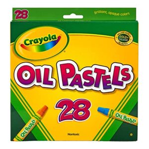 crayola oil pastels, school supplies, kids indoor activities at home, 28 assorted colors