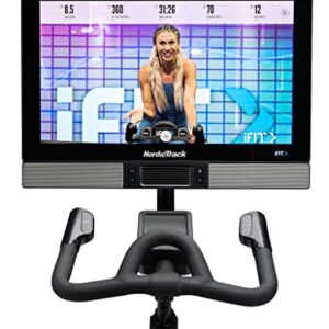 NordicTrack Commercial S27i Studio Cycle with 27” HD Touchscreen for Interactive Studio & Global Workouts, 30-Day iFIT Family Membership Included