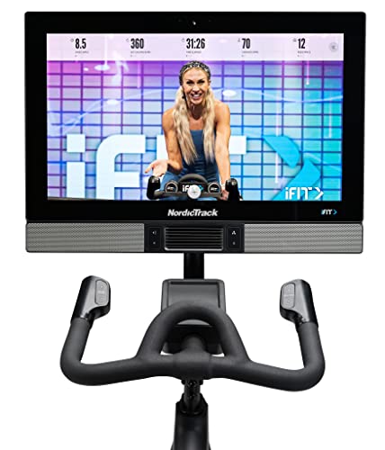 NordicTrack Commercial S27i Studio Cycle with 27” HD Touchscreen for Interactive Studio & Global Workouts, 30-Day iFIT Family Membership Included