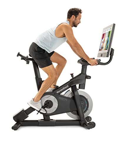 NordicTrack Commercial S27i Studio Cycle with 27” HD Touchscreen for Interactive Studio & Global Workouts, 30-Day iFIT Family Membership Included