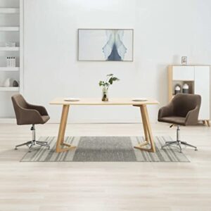 vidaXL 2X Swivel Dining Chairs Home Indoor Kitchen Dining Room Office Dinner Seat Seating Sitting Sofa Chair Furniture Brown Fabric