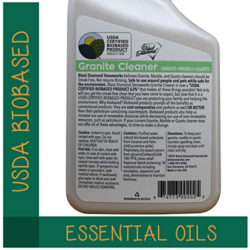 Black Diamond Stoneworks Marble & Tile Floor Cleaner 1-Quart AND ULTIMATE GROUT CLEANER 1-Quart AND Granite Counter Cleaner 1-Quart.