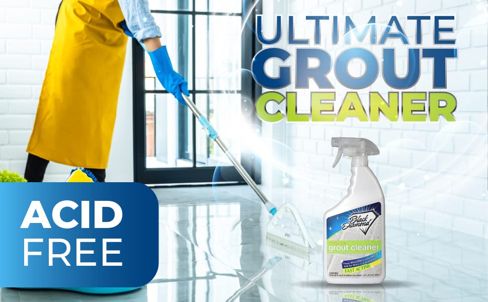 Black Diamond Stoneworks Marble & Tile Floor Cleaner 1-Quart AND ULTIMATE GROUT CLEANER 1-Quart AND Granite Counter Cleaner 1-Quart.