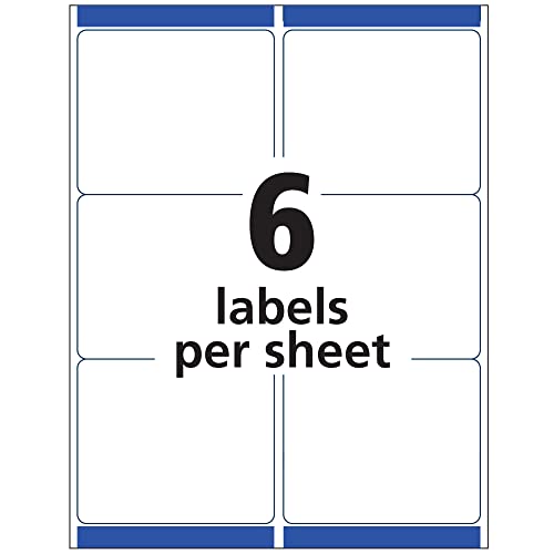 Avery Removable 3-1/3 x 4 Inch White ID Labels 150 Pack (6464) & Avery Removable Print or Write 2" x 4" Labels - Great for Home Organization Projects, Pack of 100 White Labels (5444)