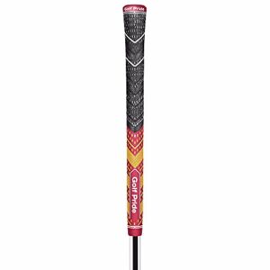 golf pride mcc plus 4 teams golf grips – std, dark red/yellow