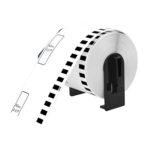 NineLeaf 1 Roll Multi-Purpose Continuous Address Labels with Cartridge Compatible for Brother DK-2205 DK2205 62mm 2-3/7" x 30.48m 100ft White Paper Tape use in QL Label Printers