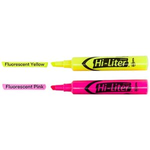 Avery Hi-Liter, Desk Style, Chisel Tip, 24 Pink and Yellow Highlighters, 2-Pack, 48 Total (31448)