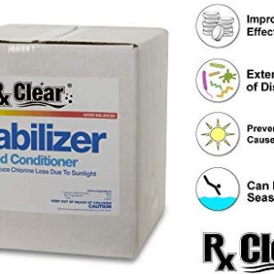 Rx Clear Swimming Pool Stabilizer and Conditioner | Water Balancer | Cyanuric Acid for Swimming Pools | Longer Lasting Sanitation | Helps Reduce Chlorine Loss Due to Sunlight | 25 Pounds