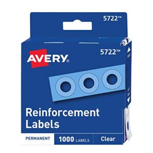 Avery Self-Adhesive Hole Reinforcement Stickers, 1/4" Diameter Hole Reinforcement Labels,1,000 Labels & Self-Adhesive Hole Reinforcement Stickers, 1/4" Diameter Hole Reinforcement Labels, 280 Labels