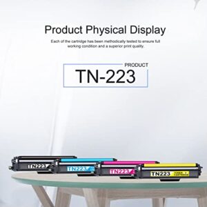 MITOCOLOR TN223 TN-223 Toner Cartridge Compatible TN223BK TN223C TN223M TN223Y Toner Replacement for Brother MFC-L3770CDW L3730CDW HL-3210CW 3290CDW DCP-L3510CDW Printer (4 Pack, 1BK+1C+1M+1Y)