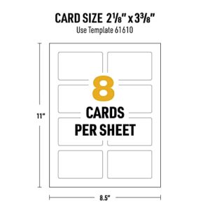 Avery Durable ID Cards, Laser Printable on Both Sides, Blank White, 80 Total, 2.125" x 3.375" (61610)