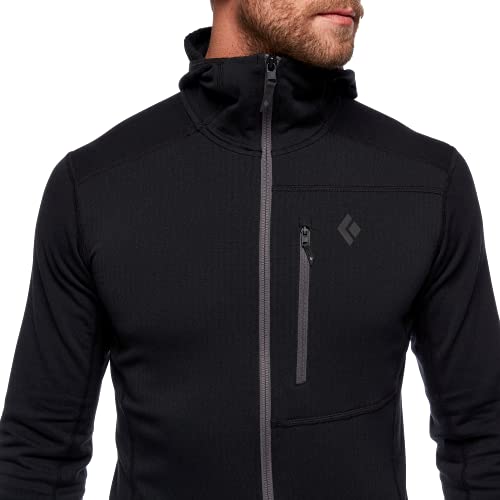 Black Diamond Mens Coefficient Long Sleeve Fleece Hoody, Black, Medium