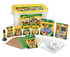 crayola super art coloring kit, arts & crafts gift for girls & boys, styles vary, 100+ pcs [amazon exclusive]